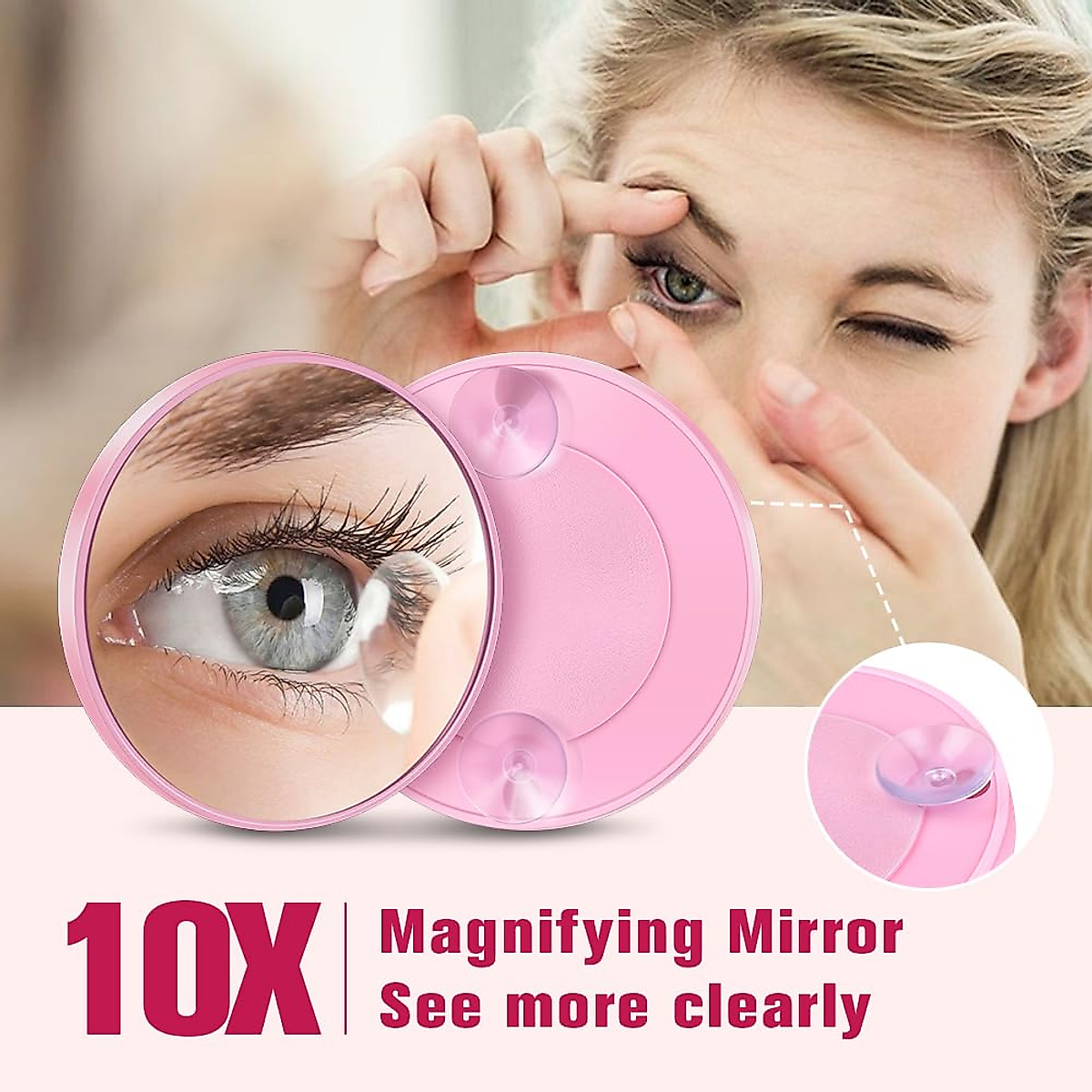 Blackhead Remover Tools, IKOCO 10PCS Stainless Steel Pimple Popper Tool Kit Including a 10X Blackhead Mirror, 8pcs Comedone Extractors and a Leather Bag, Rose Gold