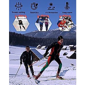 TELALEO 5 Pack Men's Thermal Compression Shirt Long Sleeve Athletic Base Layer Top Winter Cold Gear Workout Running Hunting L