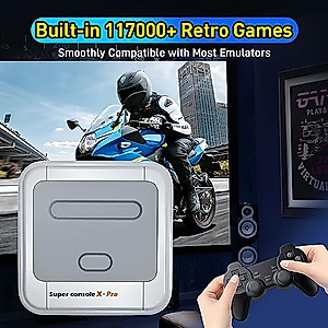 Kinhank Super Console X PRO Retro Game Console with 117,000+ Classic Games,Video Game Console for 4K TV,Dual System,Emulator Console Compatible with Most Emulators,WiFi/LAN,Best Gift