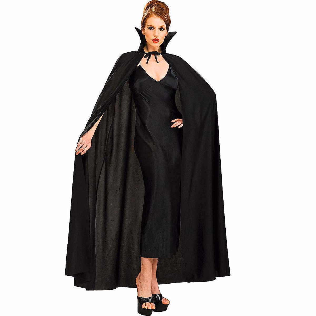 Amscan Full Length Black Cape Costume Accessory - Standard Size (Pack of 1) - Elegant, Mysterious Fabric Drape for Costumes & Occasions