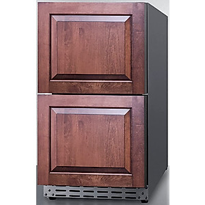 Summit Appliance ADRD18 18" Wide ADA Compliant 2-Drawer All-Refrigerator in Stainless Steel with Panel-Ready Drawer Fronts, Digital Thermostat, Frost-free Defrost, Digital Display