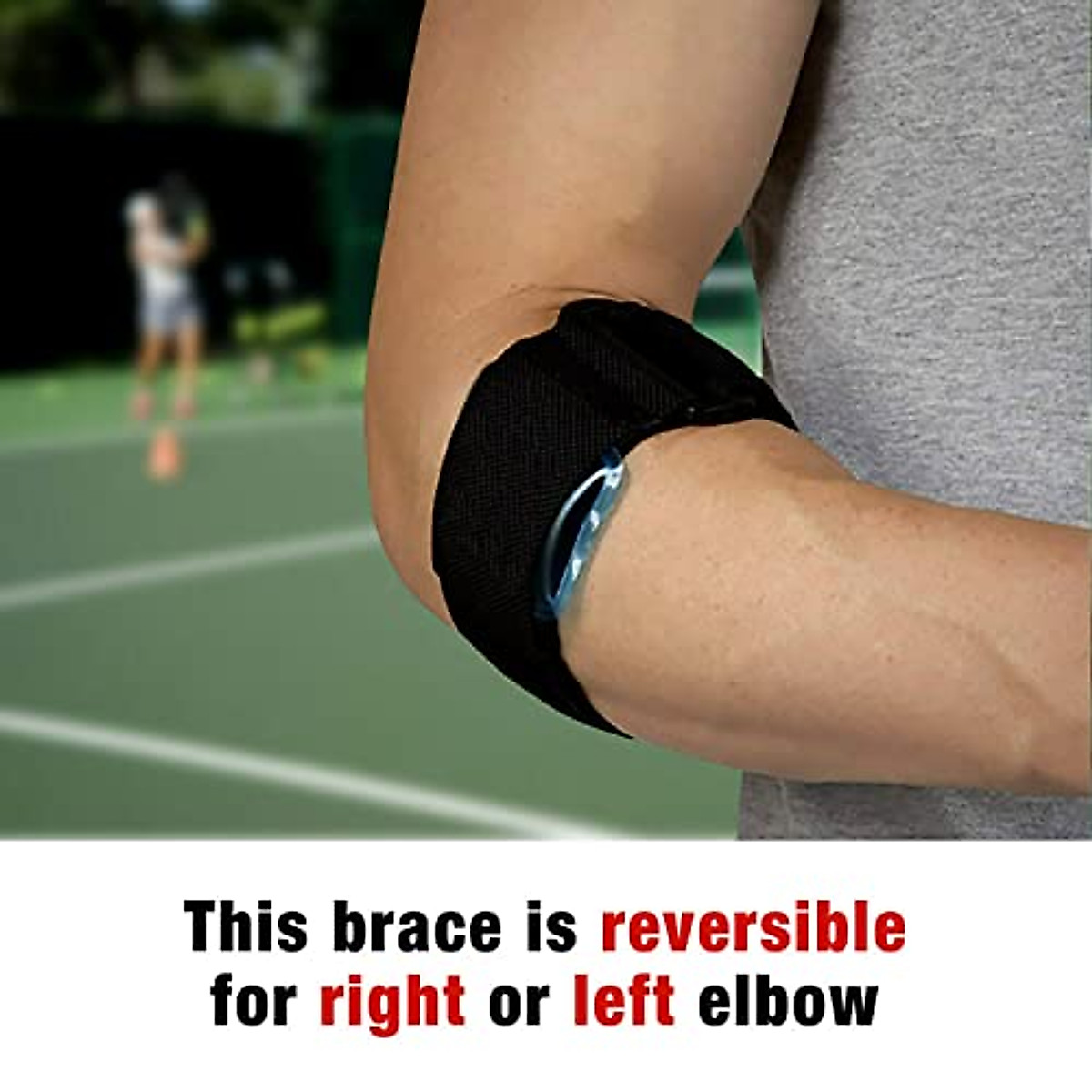 ACE Sport Tennis Elbow Strap, Adjustable, Black, 1/Pack