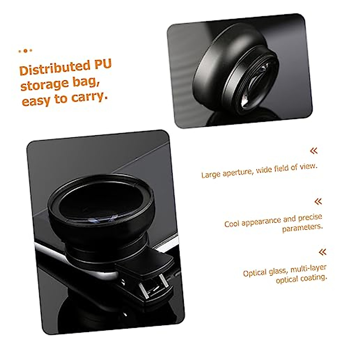 Macro Lens for Mobile Phone Lens Macro Lens for Phone Camera Phone Macro Lens Phone Photography Lens Wide Angle Lens for Phone Smartphone Lens Black Plastic Wide-Angle Lens