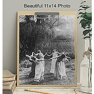 Witchy Pagan Wall Art & Decor - LARGE 11x14 - Witch Coven - Wiccan Wicca Decor - Gift for Witchcraft and Black Magic Fans - Gothic Pagan Wall Art - Goth Room Decor - Creepy Scary Vintage Picture Photo