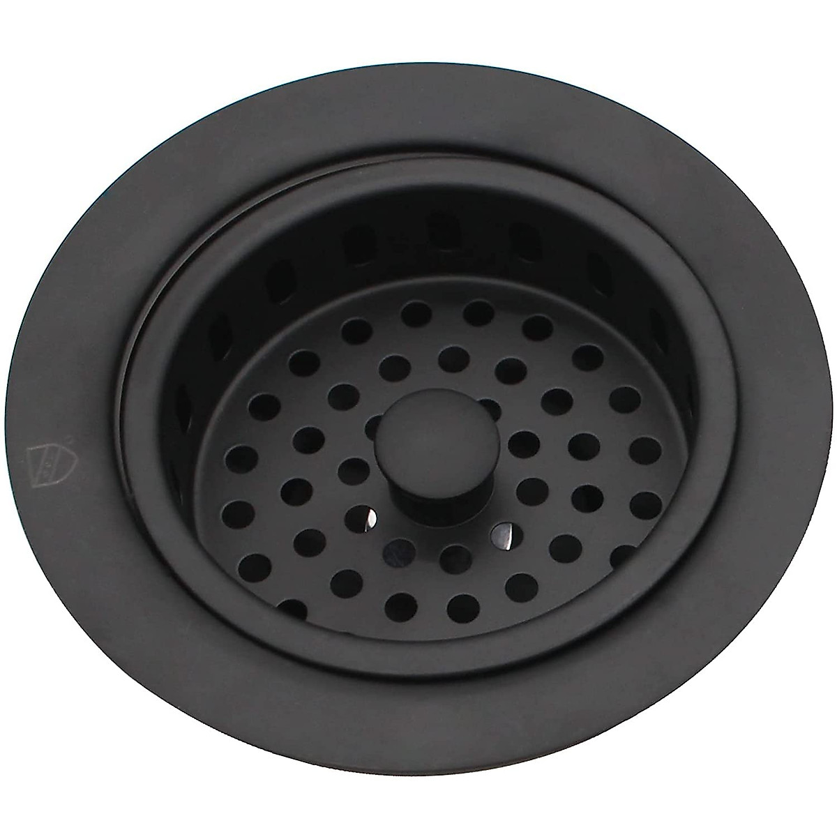 Westbrass A214-62 3-1/2" Post Style Large Kitchen Sink Basket Strainer, 1-Pack, Matte Black