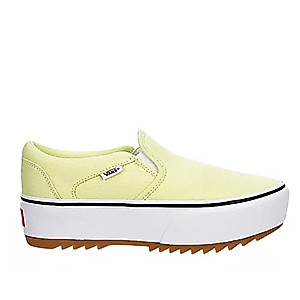 Vans Asher Platform Canvas Shoes Slip On Style - Light Green 8.5