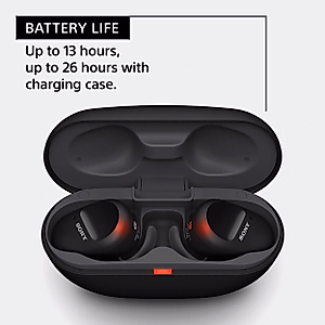 Sony WF-SP800N Truly Wireless Sports In-Ear Noise Canceling Headphones with Mic For Phone Call And Alexa Voice Control, Black (Renewed)