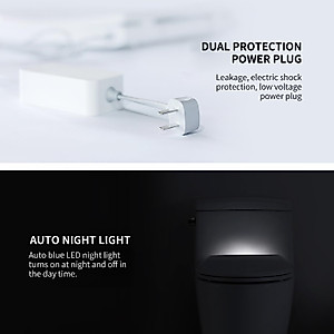 LEIVI Heated Toilet Seat with Built-in Side Control, Lid and Seat Soft Close, Auto Night Light, Easy Installation, Elongated