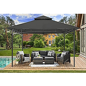 MASTERCANOPY Outdoor Garden Gazebo for Patios with Stable Steel Frame(11x11, Dark Gray)