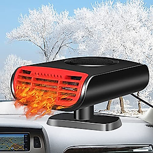 【2022 NEW】Portable Car Heater,2 in 1 Auto Car Heater, Fast Heating Defrost Defogger Cooling Car 12V Lighter Heater 60 Second Plug in Car Cig Lighter Demister, Car Fan Windshield Defroster