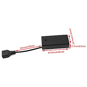 DGZZI USB Female Socket 2 AA Battery Case Box Holder with ON-Off Switch and