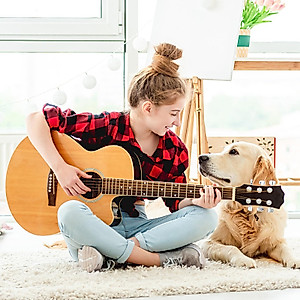 Blisstime 6 String Acoustic Guitar Bone Bridge Saddle and Nut and 6pcs Guitar Bone Bridge Pins Made of Real Bone