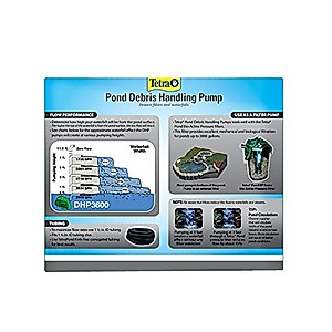 Tetra Pond Debris-Handling Pump, Energy Efficient, UL Listed, Up to 3,000 gallons,Green