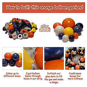 Race Car Balloon Arch - Blue Black Yellow Balloons Double Stuffed Black White Sand Yellow Balloons Navy Blue Orange Beige Balloon Garland Kit for Race Car Fire Truck Birthday Baby Shower Party Decor