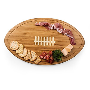 TOSCANA - a Picnic Time Brand Kickoff Football Cheese Board, Novelty Charcuterie Board, Serving Platter, Cheese Boards Charcuterie Boards, Bamboo Brown