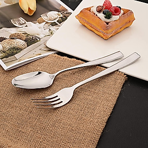 Snplowum 20-piece Silver Cutlery Set, 18/10 Stianless Steel Silverware Heavy Duty Tableware Set Include Dinner Knife/Fork/Spoon, Service For 4, Mirror Polish