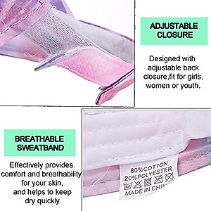 2PCS Sun Visors Hats for Women & Men Adjustable Sports Caps for Golf Running Summer Beach (Tiedye Green+Pink)