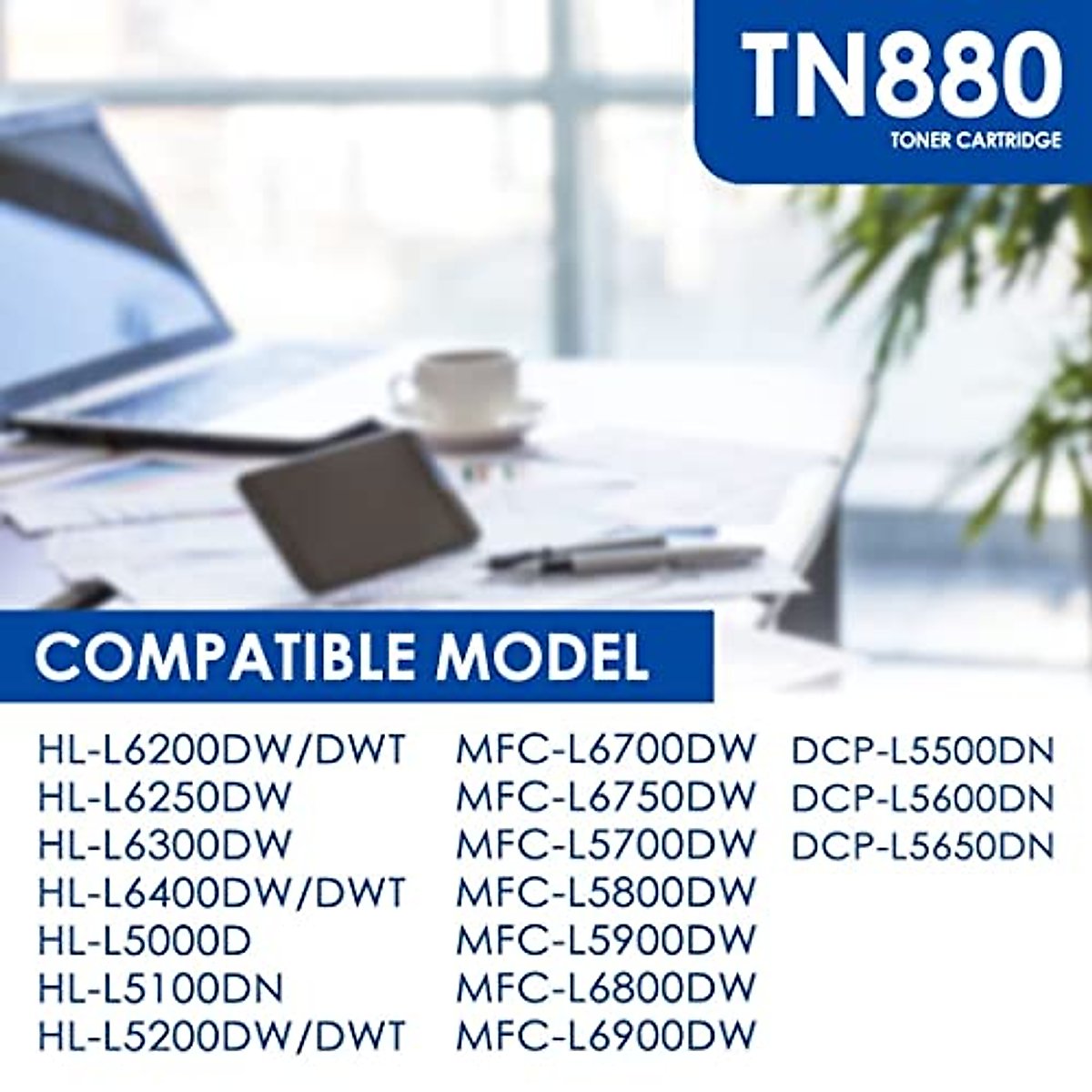 TN-880 (TN880) 𝑺𝒖𝒑𝒆𝒓 𝑯𝒊𝒈𝒉 𝒀𝒊𝒆𝒍𝒅 Black Laser Toner -Cartridge 2-Pack, LVELIMIT Compatible Replacement for Brother MFC-L6750DW MFC-L5700DW MFC-L5800DW MFC-L5900DW HL-L5100DN Printer