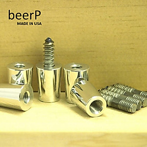 Beer Tap Ferrule & Hanger Bolt Set Metric - 5/16"-18 Top, M10x1.5 Bottom with 5/16" Hanger Bolt - 5 Sets
