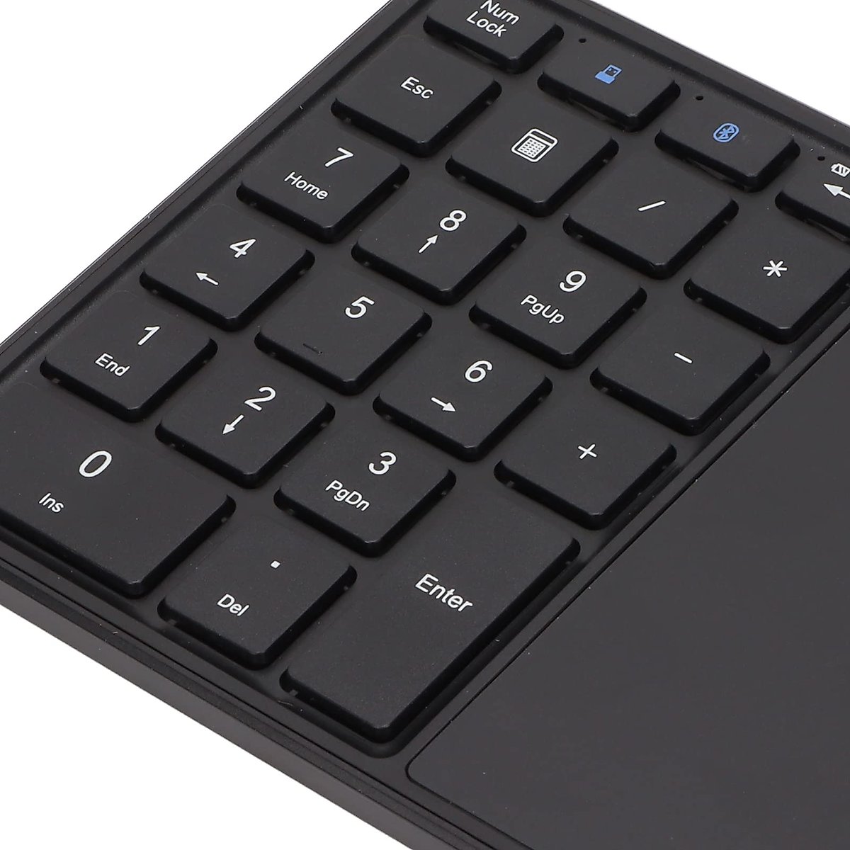 Sanpyl Numeric Keypad, 2 in 1 22 Keys 2.4G Touchpad Bluetooth 4.2 Number Pad, Type C Charging 500mAh Financial Accounting Keyboard, for Laptop, PC, Desktop(Black)