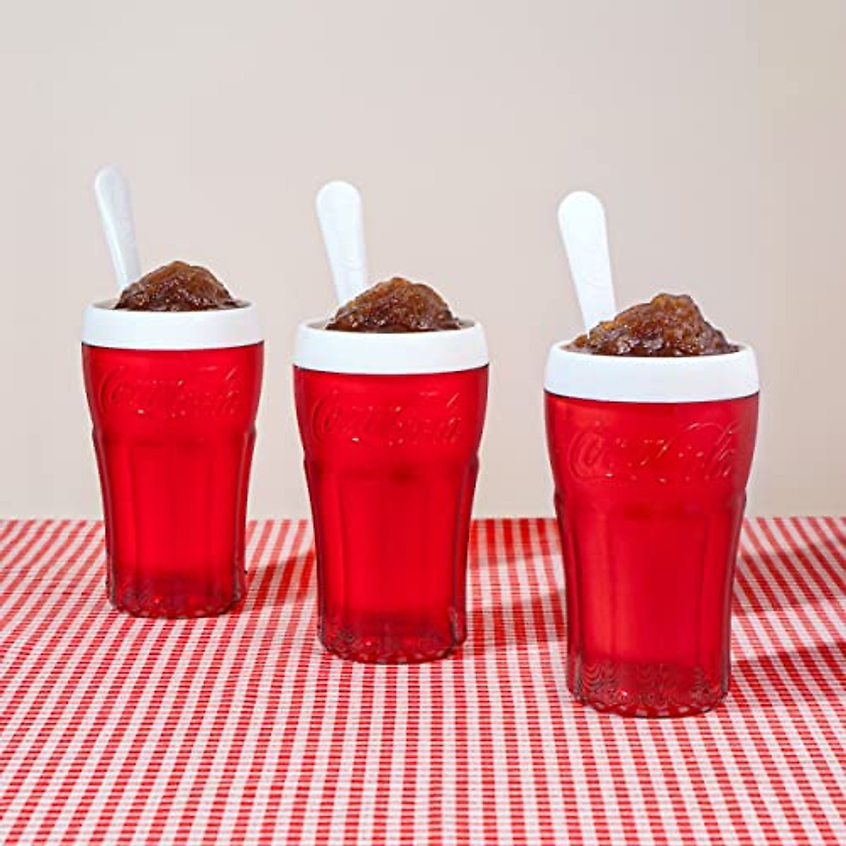 ZOKU Coca-Cola Float & Slushy Maker, Retro Make and Serve Cup with Freezer Core Creates Single-serving Smoothies, Slushies and Milkshakes in Minutes, BPA-free, Set of 2
