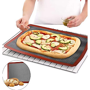 Silicone Hollow Baking Mat Set 3Pcs NonStick Oven Liner Perforated Mesh Pad Breathable Fiberglass Baking Mat Heat-Resistant Cooking Bakeware Mat for Ovens and Microwaves Double-sided Available.