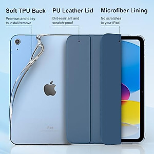TiMOVO Case for iPad 10th Generation Case 2022, Slim Stand Case for iPad 10.9 inch, Soft TPU Back Cover, Smart Folio Protective Leather Case Fit iPad 10 - Abyss Blue