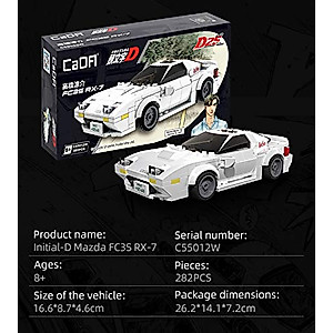 dOMOb Mazda RX-7 FC3S – Initial-D 25-th Anniversary – CADA Bricks Toys for 8+ Age Kids & Adults – Realistic Car Model 1:24 Simulated Build – 282 Pieces or Blocks – for Boys, Hobbyist, Collector