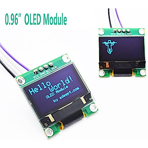 Adeept 4pcs 0.96 Inch OLED Module 12864 128x64 SSD1306 IIC I2C Serial Self-Luminous Display Board Compatible with Arduino Raspberry Pi and MCU(Blue) - Pins Soldered
