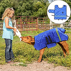 TEHAUX Goat Blanket, Sheep Blanket Livestock Shelter Windproof Goat Coat Warmming Thickened Calf Blanket for Calf Goat Horse Sheep - 108 * 85cm/42.44 * 33.41inch (Random Color)