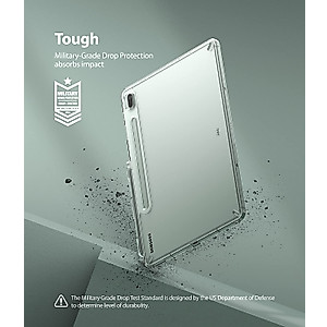 Ringke Fusion Designed for Galaxy Tab S7 FE Case 12.4-inch (2021), Transparent Hard Back Shockproof Bumper Tablet Back Cover with Side S Pen Holder - Clear