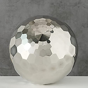 WHW Whole House Worlds Crosby Street Stainless Steel Gazing Ball for Homes and Gardens, 7.75 Inches Diameter, Faceted Mirror Surface
