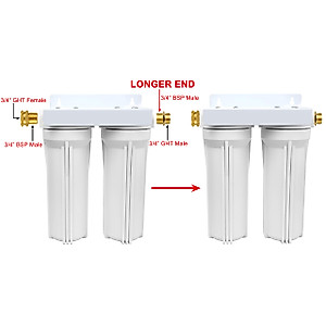 OKBA External RV Dual Water Filter System for RVs Boats Motor Homes Marines,Included Two Fliters and Mounting Bracket