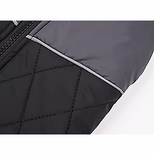 Tineer Dog Winter Jacket Vest for Small Medium Large Dogs, Fleece Lining Warm Coat Waterproof Pet Dog Clothes for Cold Weather (XS, Black)