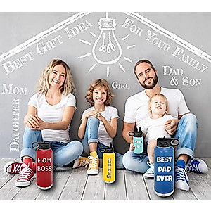 Polar Camel Personalized Water Bottles 40oz with Flip-Top Lid and Straw,Vacuum Insulated Flask, Stainless Steel Sports Double Wall Thermos, Your Logo Name Text Engraved in USA (Black, 40 oz.)
