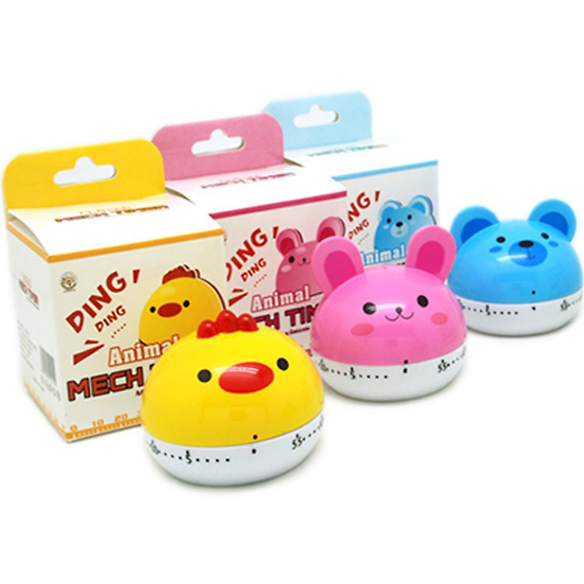 Golandstar Cute Cartoon Animal Timers Mini 55 Minutes Mechanical Kitchen Cooking Timer Clock Loud Alarm Counters (Green Frog)