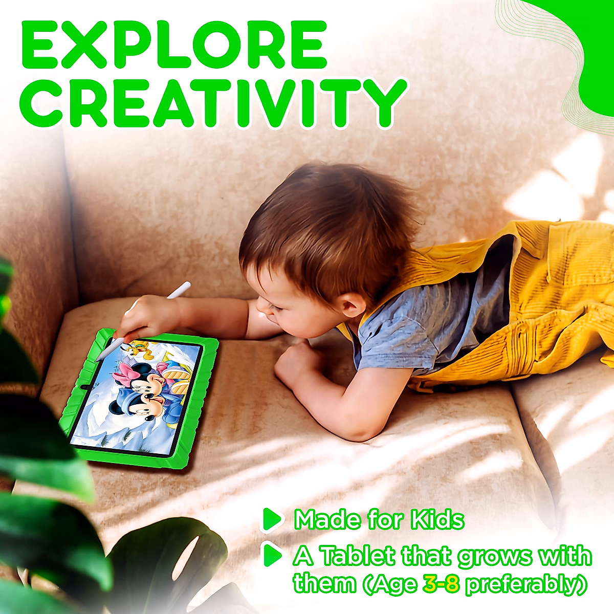 Contixo V8 Tablet for Kids and H1-Fox Kid's Fleece Headphones (Fox) Bundle, Come with Sleeve Bag,Learning Tablet, Parental Control Family Link