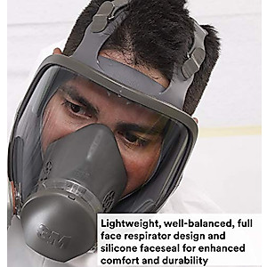 3M Respirator Kit, Full Face 6800, Reusable, Medium, Plus 4 Particulate Filters 2097, P100 for Mold Remediation, Dust, Lead, Asbestos