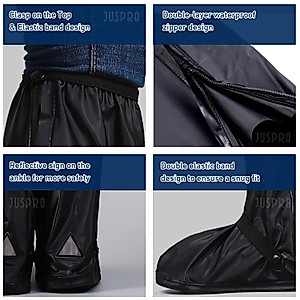 JUSPRO Waterproof Rain Boot Shoe Cover with Reflector for Outdoor Sports Hiking Climbing Camping Scooter Travel