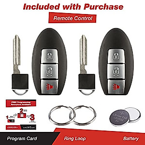 KeylessOption Keyless Entry Remote Car Key Fob for KBRASTU15, CWTWB1U733 (Pack of 2)