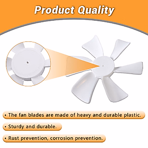 CPVNQMDG 6 inch RV Vent Fan Blade D-Bore Fits Replacement RV Bathroom Camper Vent Fan and Jensen roof Vents and Range Hoods or Any 12 Volt Motor with a 0.094-inch D-Shaped Shaft
