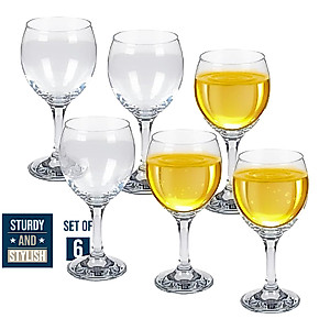 SECEN LONDON Wine Glass 6 PCS, 365 cc, Venezia Collection, 365 CC, Glasses Drinking Wedding Gift Set,Small Wine Glasses, Sturdy Wine Glasses, Perfect for Home,Parties and Restaurants