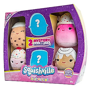 Squishville by Original Squishmallows Sweet Tooth Squad Plush - 2-Inch Bernice, Chanel, Cinnamon, Carmelita, Maya & Clara Plush - Toys for Kids