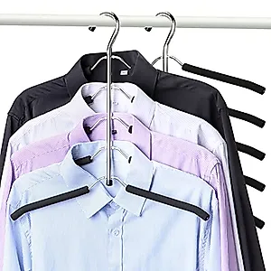 Hangers Space Saving Clothes Hanger 2 Packs Swing Arm Non Slip Padded Coat Hanger 5 Layers Heavy Duty Stainless Steel Sweater Shirt Hanger Closet Storage Organizer