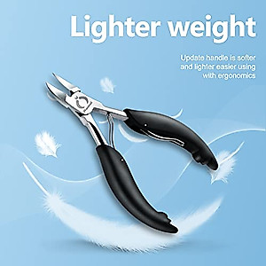 Toe Nail Clipper for Ingrown or Thick Toenails,Toenails Trimmer and Professional Podiatrist Toenail Nipper for Seniors with Surgical Stainless Steel Surper Sharp Blades Lighter Soft Handle