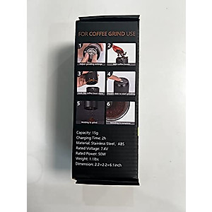 Portable Electric Burr Coffee Grinder: CONQUECO Small Coffee Bean Grinding Machine - Rechargeable Stainless Conical Burr Grinders with Multiple Grind Settings, 20g (with Brush)