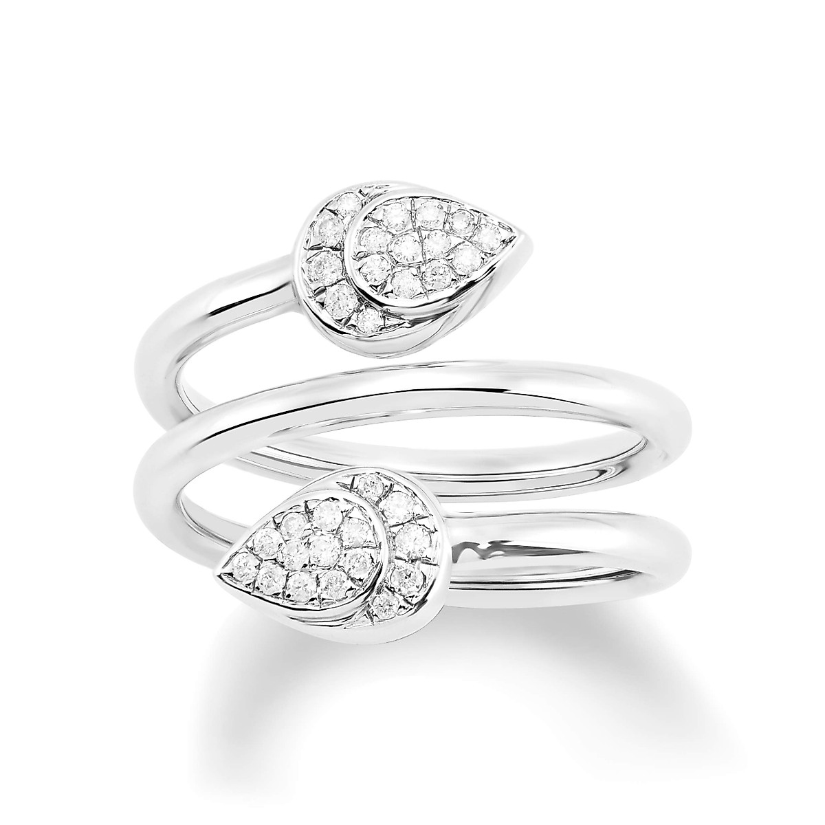 ARAIYA FINE JEWELRY 10K White Gold Diamond Band Ring (1/5 cttw, I-J Color, I2-I3 Clarity), Size 10