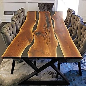 Epoxy Table, Epoxy Resin River Table, Live Edge Wooden Table, Natural Wood,Dining table, Natural Epoxy Table, Resin Table 54x27 inch