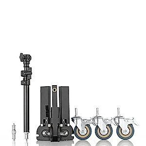 AMBITFUL 61-81cm/21-31.9" Profession Removable Very Sturdy Folding Floor Light Stand and Wheels for Studio Flash LED Light