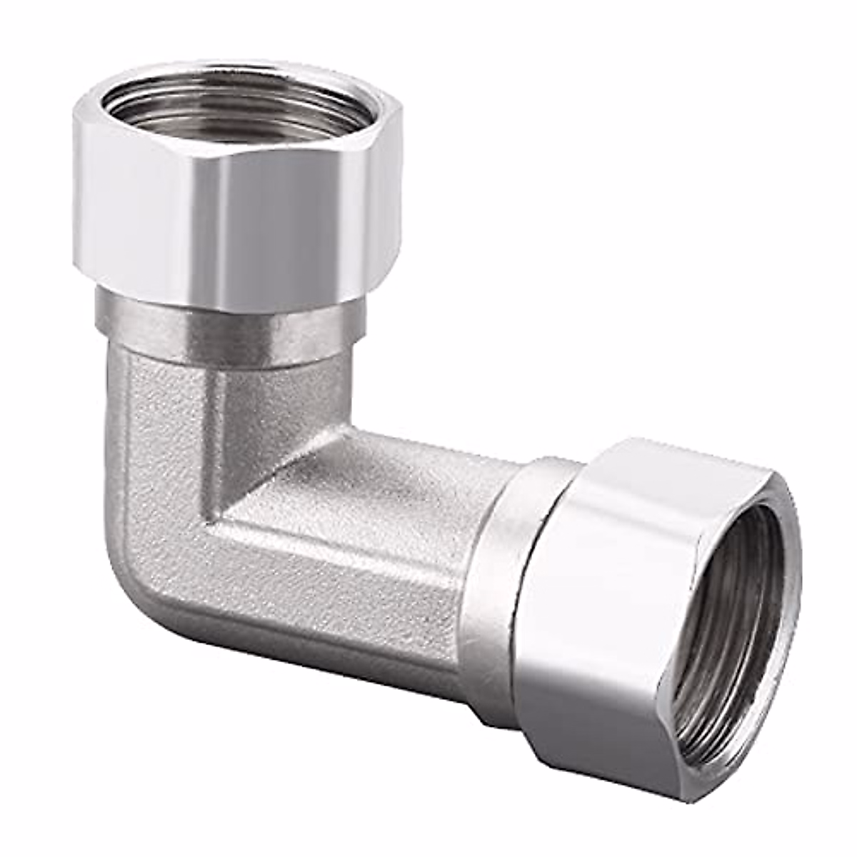 Beduan Stainless Steel 1/2"G Elbow 2 Ends Movable Cap Flexible Connector for Angled Valve, Bidet, Sprayer, Shower Arm(Threaded Diameter:19.8mm/3/4")